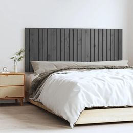 vidaXL Wand-Kopfteil Grau 147x3x60 cm Massivholz Kiefer