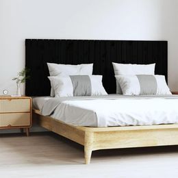vidaXL Wand-Kopfteil Schwarz 166x3x60 cm Massivholz Kiefer