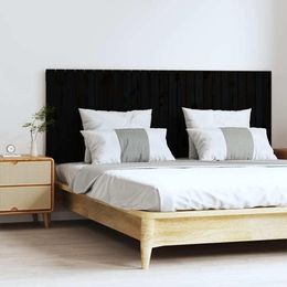 vidaXL Wand-Kopfteil Schwarz 159,5x3x60 cm Massivholz Kiefer