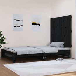 vidaXL Wand-Kopfteil Schwarz 108x3x90 cm Massivholz Kiefer