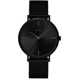 Armbanduhr für Damen und Herren TORII V38VM.BA, klassisch und elegant, in Schwarz.