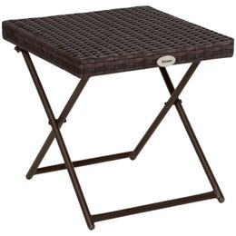 Gartentisch Beistelltisch klappbar Kaffeetisch Couchtisch Tablett Balkontisch Sofatisch Teetisch Gartenmöbel Rattantisch für Terrasse,40x40x40cm