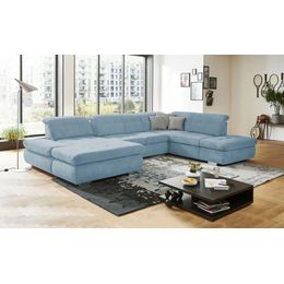 Kollektion Kraft Wohnlandschaft mit verschiedenen Funktionen Spencer blau Ma&szlig;e (cm): B: 382 H: 102 T: 260.0 &raquo; M&ouml;bel Kraft