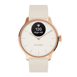 Withings ScanWatch Light - Jetzt mit langfristigem Zyklustracking 37 mm Rosegold Wei&szlig; / Ohne Gratis Zusatzarmband