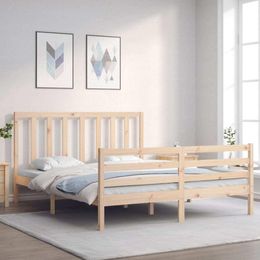 vidaXL Massivholzbett ohne Matratze 160x200 cm Kiefernholz