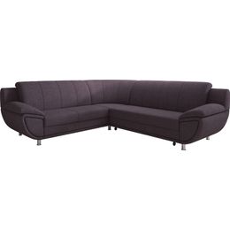 Ecksofa Trendmanufaktur "Rondo II, zeitlos & elegant, bequeme Armlehnen, L-Form", braun (rosybraun), B:267cm H:85cm T:247cm, Struktur (100% Polyester), Sofas, Ecksofa, wahlweise mit Federkern, wahlweise mit Bettfunktion, B/T 247/267cm