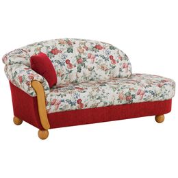 Ottomane Home Affaire "Milano, bequemes solit&auml;r Sofa im Landhaus-Stil, B/T/H 181/79/83cm", rot (rot, gebl&uuml;mt), B:181cm H:83cm T:79cm, Chenille (70% Polyacryl, 30% Polyester);Chenille (70% Polyacryl, 30% Polyester) auf Korpus und Zierkissen, Sitz und R&uuml;cken im Blumenmuster &raquo;Paradise&laquo; (100% Polyester), Sofas, Ottomane