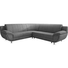 Ecksofa Trendmanufaktur "Rondo II, zeitlos & elegant, bequeme Armlehnen, L-Form", grau (hellgrau), B:267cm H:85cm T:247cm, Struktur (100% Polyester), Sofas, Ecksofa, wahlweise mit Federkern, wahlweise mit Bettfunktion, B/T 247/267cm