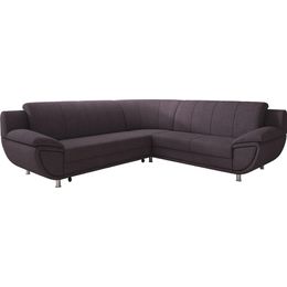 Ecksofa Trendmanufaktur "Rondo II, zeitlos & elegant, bequeme Armlehnen, L-Form", braun (rosybraun), B:267cm H:85cm T:247cm, Struktur (100% Polyester), Sofas, Ecksofa, wahlweise mit Federkern, wahlweise mit Bettfunktion, B/T 267/247cm