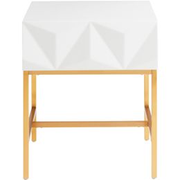 Beistelltisch LEONIQUE "Minfi, TOPSELLER, OTTOs Choice", weiß, Tische, Schublade mit 3D-Front, auch als Nachttisch geeignet, Breite 50 cm