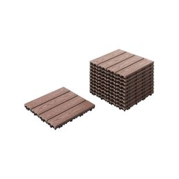 Beliani 11-tlg Outdoor Bodenbelag ATESSA in Braun | Gr.: onesize