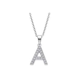 LOTUS SILVER Buchstabe A Halskette 925 Sterling Silber ca. 42cm silber, weiß | Gr.: onesize