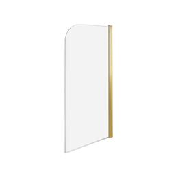 Beliani Einteiliger Badewannenaufsatz LAPAN in Transparent/Gold | Gr.: onesize