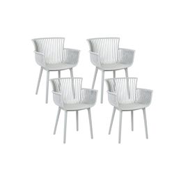 Beliani 4er-Set Esszimmerstuhl PESARO in Grau | Gr.: onesize
