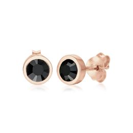 Elli Ohrringe 925 Rosegold in Schwarz | Gr.: onesize