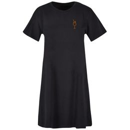 F4NT4STIC T-Shirt Kleid Orange Spritz Bestickt in schwarz | Gr.: 4XL