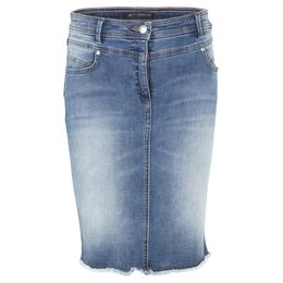 Betty Barclay Jeansrock mit Fransen in Light Blue Denim | Gr.: 46