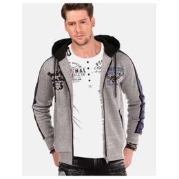 Cipo & Baxx Cipo & Baxx Sweatjacken in grau melange | Gr.: S