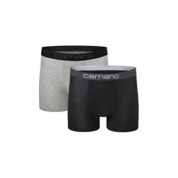Camano Boxershorts Unterhosen Herren elastischer Gummibund ohne Einschneiden Baumwolle Stretch hautfreundlich Atmungsaktiv 2er Pack comfort in Schwarz