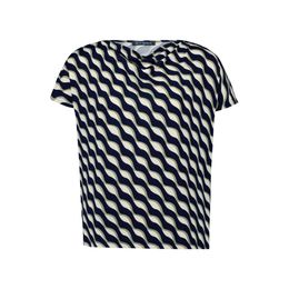 Betty Barclay Printshirt mit Wasserfallausschnitt in Dark Blue/Green | Gr.: 48
