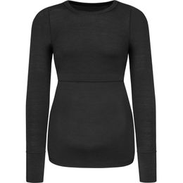 Normani Outdoor Sports Merino Umstands-Langarm-Shirt Cambria in Anthrazit | Gr.: M