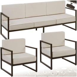 TecTake&reg; Garten-Loungeset, f&uuml;r 5 Personen, Dicke der Sitzpolster 14 cm, pulverbeschichtete Stahlgestelle, h&ouml;henverstellbare F&uuml;&szlig;e