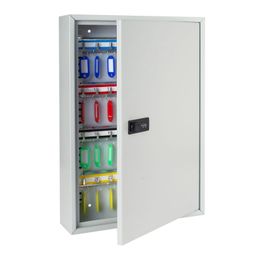 HMF 13664-07 Schl&uuml;sselschrank mit Zahlencode, Schl&uuml;sselkasten gro&szlig;, 64 Haken, 45 x 30 x 8 cm, Lichtgrau