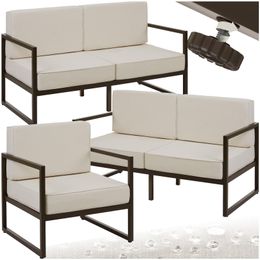 TecTake&reg; Garten-Loungeset, f&uuml;r 5 Personen, Dicke der Sitzpolster 14 cm, pulverbeschichtete Stahlgestelle, h&ouml;henverstellbare F&uuml;&szlig;e