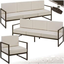 TecTake&reg; Garten-Loungeset, f&uuml;r 7 Personen, Dicke der Sitzpolster 14 cm, pulverbeschichtete Stahlgestelle, h&ouml;henverstellbare F&uuml;&szlig;e