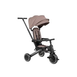 Kikkaboo Dreirad 5 in 1 Trix 2 zusammenklappbar, verstellbare R&uuml;ckenlehne, Gurt beige