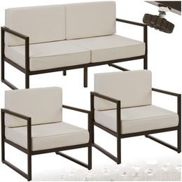 TecTake&reg; Garten-Loungeset, f&uuml;r 4 Personen, Dicke der Sitzpolster 14 cm, pulverbeschichtete Stahlgestelle, h&ouml;henverstellbare F&uuml;&szlig;e