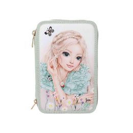 Depesche 3-Fach Federtasche mit Stickerei SUMMER FEELING inkl. Stifte TOPModel 7,5 x 13 x 20 cm