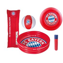Happy People - FC Bayern M&uuml;nchen Schwimmset (5-teilig) Luftmatratze Ball Planschbecken Wasserspritze