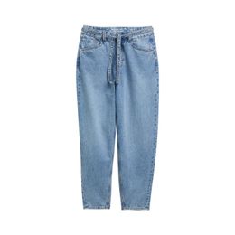 Tom Tailor Denim Damen TTADEA BARREL Jeans mit G&uuml;rtel, blau, Uni, Gr. M