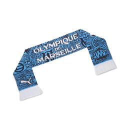 Puma Herren Schal "Olympique de Marseille Essentials Schal Unisex", blau, Obermaterial: 94% Polyacryl, 5% Nylon, 1% Elasthan, Modetücher