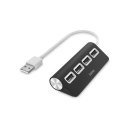 Hama 4 Ports, USB 2.0, Schwarz in Schwarz | Gr.: onesize