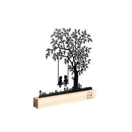 UNUS Aufsteller Baum mit Kindern auf einer Schaukel in Schwarz | Gr.: onesize