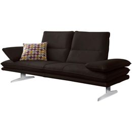 2,5-Sitzer W.Schillig "broadway Designsofa mit hohem Sitzkomfort", braun (braun z59), B:236cm H:94cm T:96cm, Longlife Xtra-Leder Z59: Glattleder mit modischer Pr&auml;gung. Hautst&auml;rke 0, 9 - 1, 1 mm, Sofas, Sitztiefenverstellung, Kopfteil- & Seitenteilverstellung, Breite 236cm