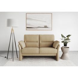 2-Sitzer DOMO collection "Pina, schmale Armlehnen, mit Federkern, kompakt & elegant", beige, B:159cm H:95cm T:88cm, 100% Polyester, Sofas, Hoher Sitzkomfort, Feinstruktur, beige, Breite 159 cm