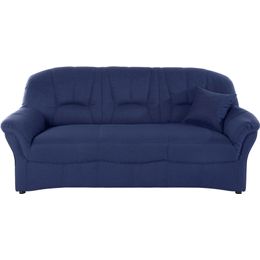 3-Sitzer DOMO collection "Bahia, bequem und komfortabel, zeitloses & elegantes Sofa", blau (dunkelblau), B:200cm H:91cm T:92cm, Luxus-Microfaser (100% Polyester), mit Muster;Struktur (100% Polyester), Sofas, inklusive Federkern