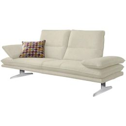 2,5-Sitzer W.Schillig "broadway Designsofa mit hohem Sitzkomfort", beige (sahara s37), B:236cm H:94cm T:96cm, Stoff S37 (100% Polyester): Luxus-Microfaser in Lederoptik, Sofas, Sitztiefenverstellung, Kopfteil- & Seitenteilverstellung, Breite 236cm