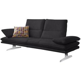 2,5-Sitzer W.Schillig "broadway Designsofa mit hohem Sitzkomfort", grau (anthrazit s37), B:236cm H:94cm T:96cm, Stoff S37 (100% Polyester): Luxus-Microfaser in Lederoptik, Sofas, Sitztiefenverstellung, Kopfteil- & Seitenteilverstellung, Breite 236cm