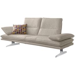 2,5-Sitzer W.Schillig "broadway Designsofa mit hohem Sitzkomfort", braun (sesame s22), B:236cm H:94cm T:96cm, Flachgewebe S22 (100% Polyester), Sofas, Sitztiefenverstellung, Kopfteil- & Seitenteilverstellung, Breite 236cm