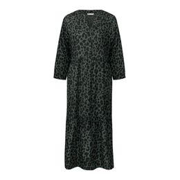 Street One Kleid Damen Größe 40 dunkelgrün / schwarz Winterkleid