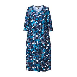 Ulla Popken Kleid Damen Gr&ouml;&szlig;e 42/44 blau / marine / grau / schwarz / wei&szlig; Winterkleid