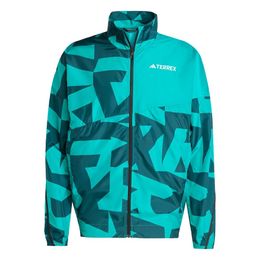 adidas terrex Sportjacke 'Multi Printed Wind' Herren Gr&ouml;&szlig;e XS grasgr&uuml;n / dunkelgr&uuml;n