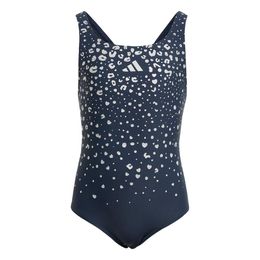 adidas Sportswear Athletic Swimwear 'Glitter V-back Swimsuit' girl Blue size 140