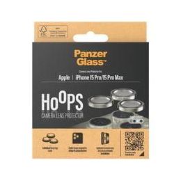 PanzerGlass Hoops Metall Kameraschutz, Schutzfolie silber, iPhone 15 Pro / 15 Max