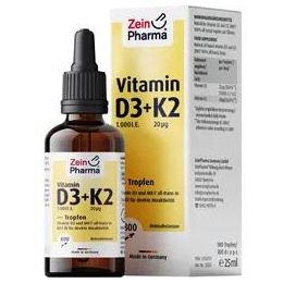 ZeinPharma Vitamin D3 + K2 Mk-7 Tropfen 25ml Hochdosiert 25 ML