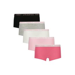 Vingino Unterhose M&auml;dchen Gr&ouml;&szlig;e 122/128 graumeliert / pink / rosa / schwarz / wei&szlig;